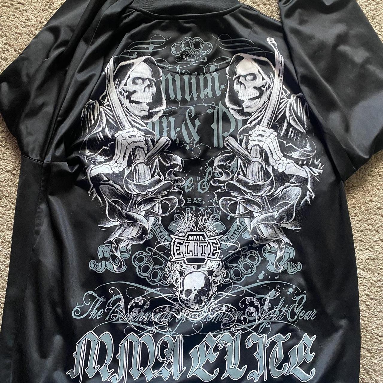 VTG MMA Elite Grim Reaper Full Zip Track Jacket Size... - Depop