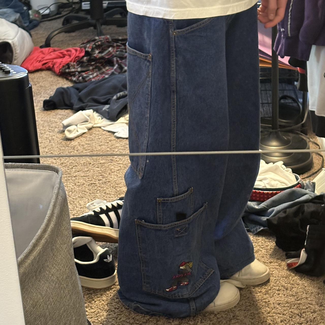 Vintage Y2k Skater Ice Pole jeans baggy wide-leg... - Depop