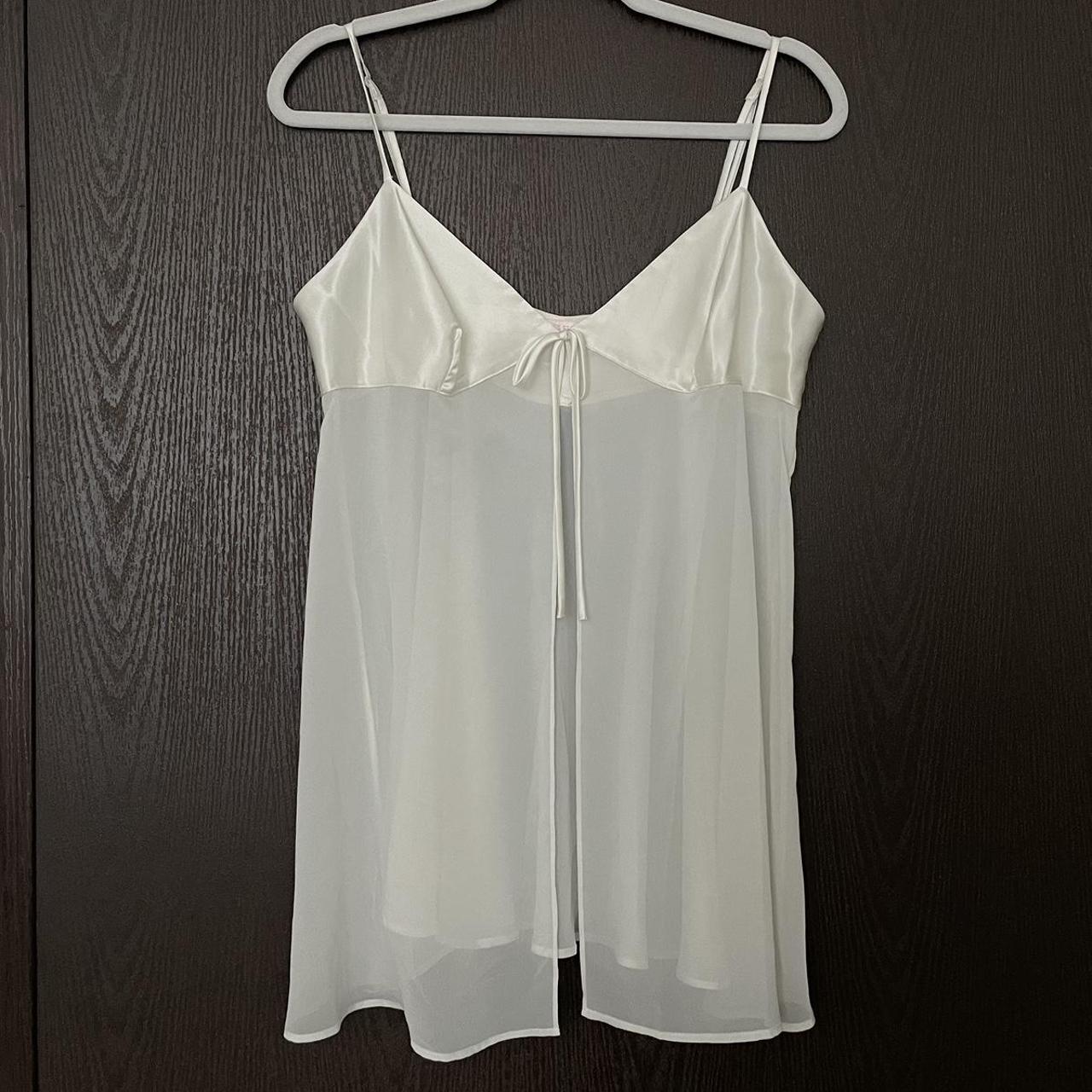Victoria’s Secret white babydoll slip dress/top,... - Depop