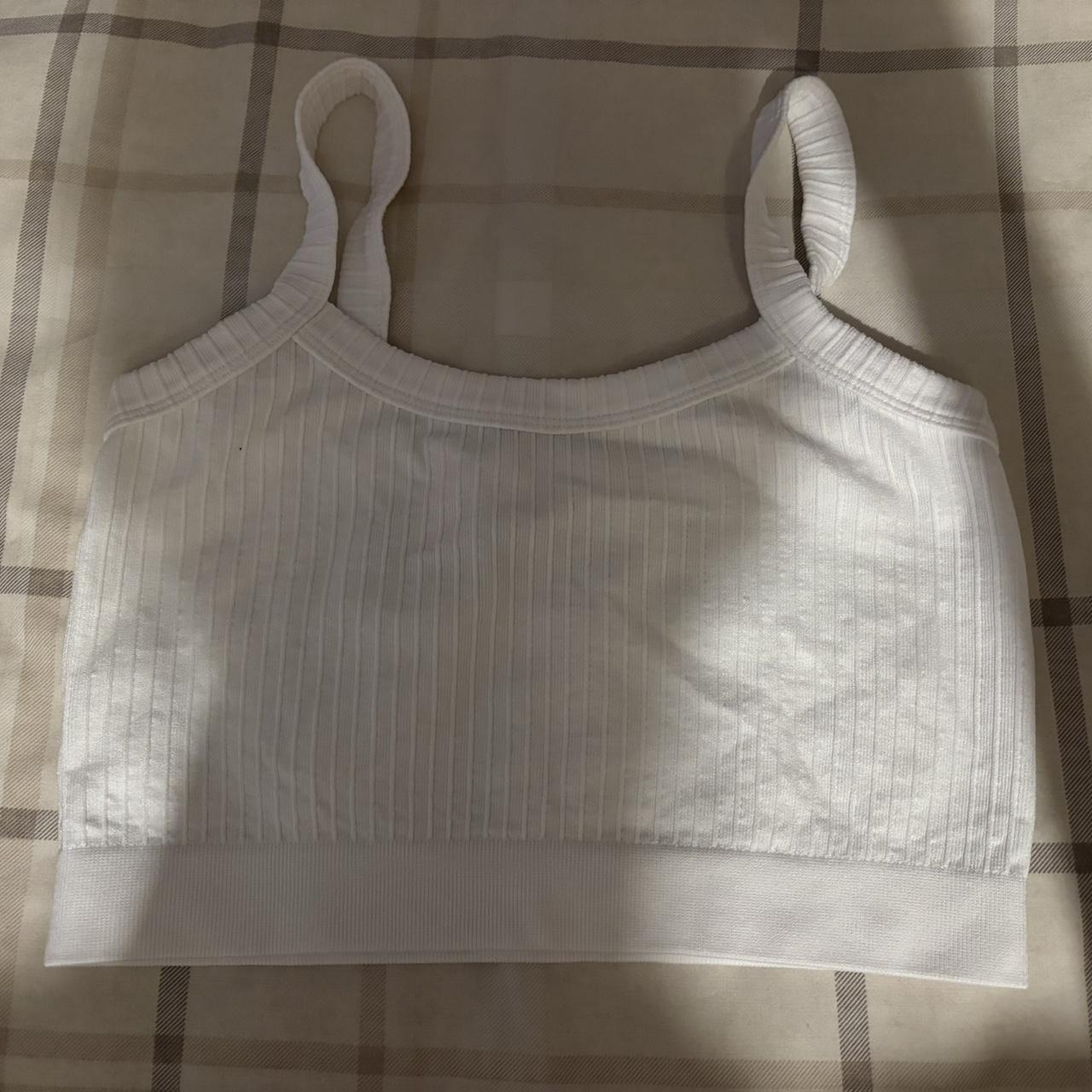 PRIMARK ribbed white crop top WORN ONCE - Depop