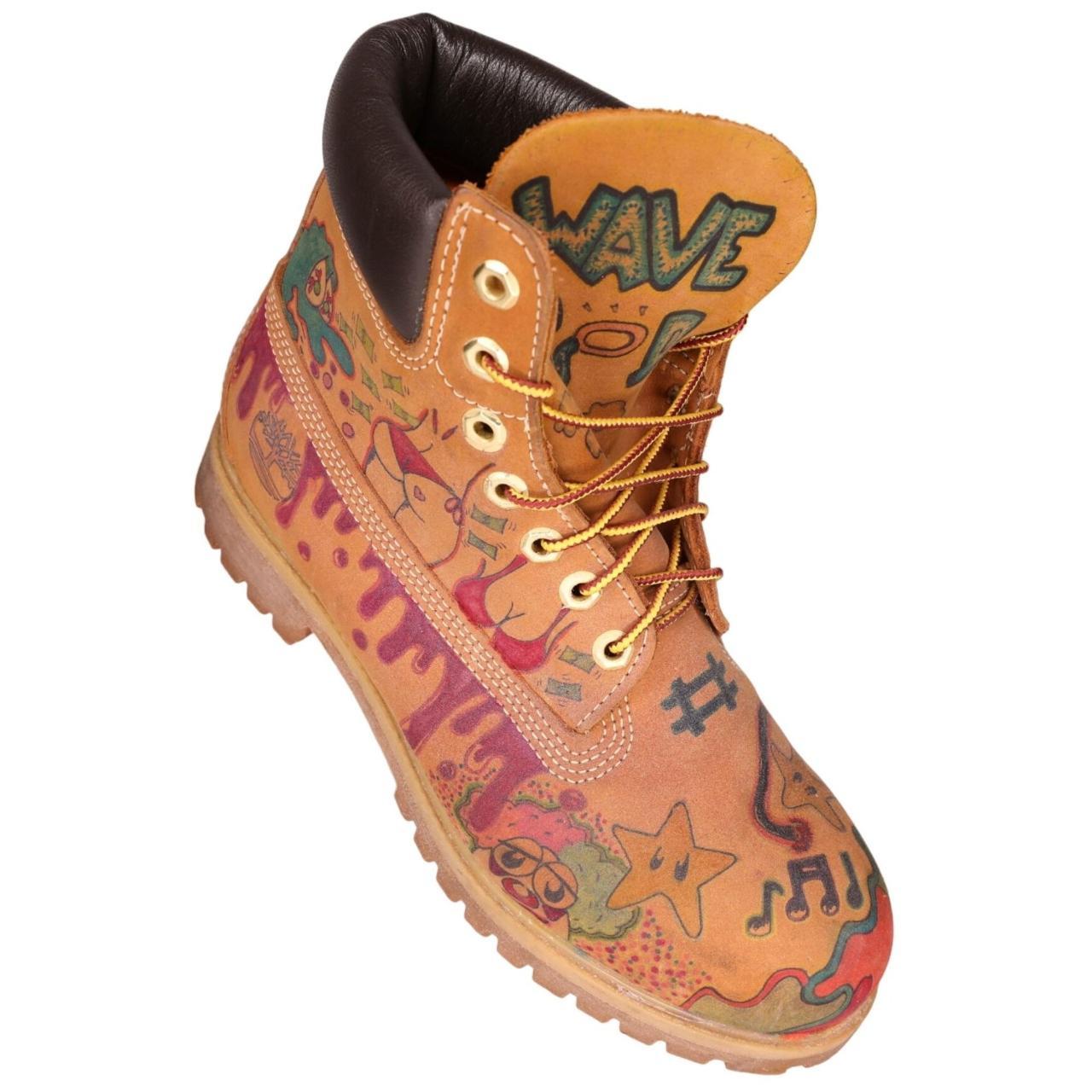 Custom Art Graffiti Timberland OOAK Premium 6"... | Depop