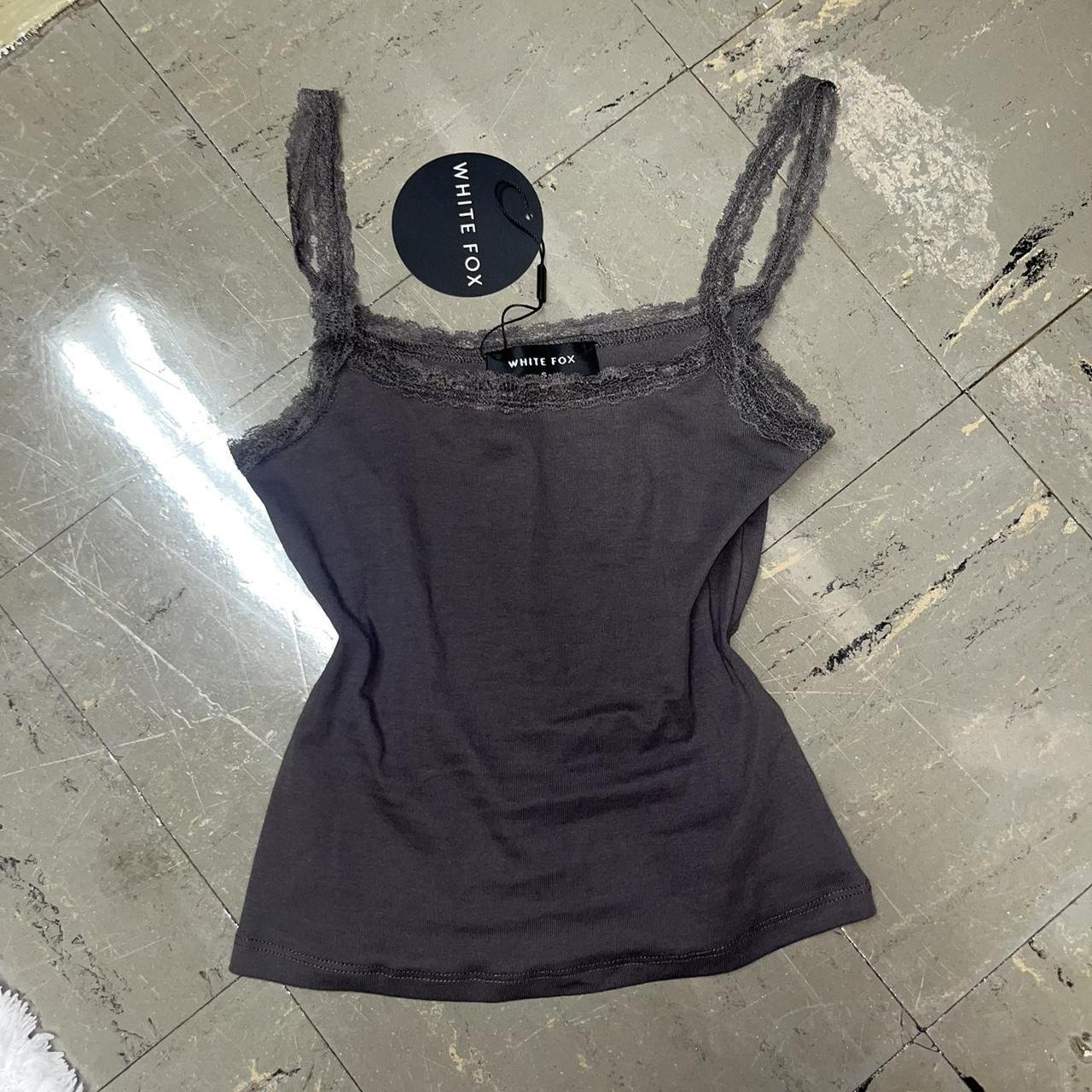 White fox after midnight cami in charcoal. Brand new... - Depop