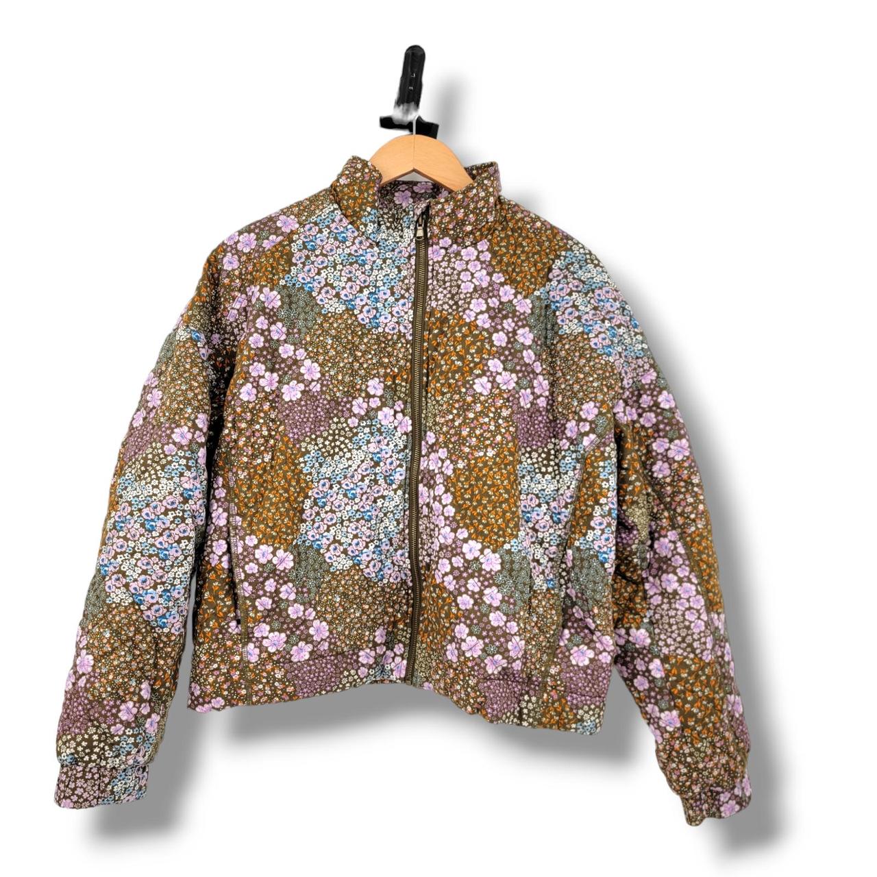 Sonoma Quilted Floral Jacket Size Large Excellent... - Depop