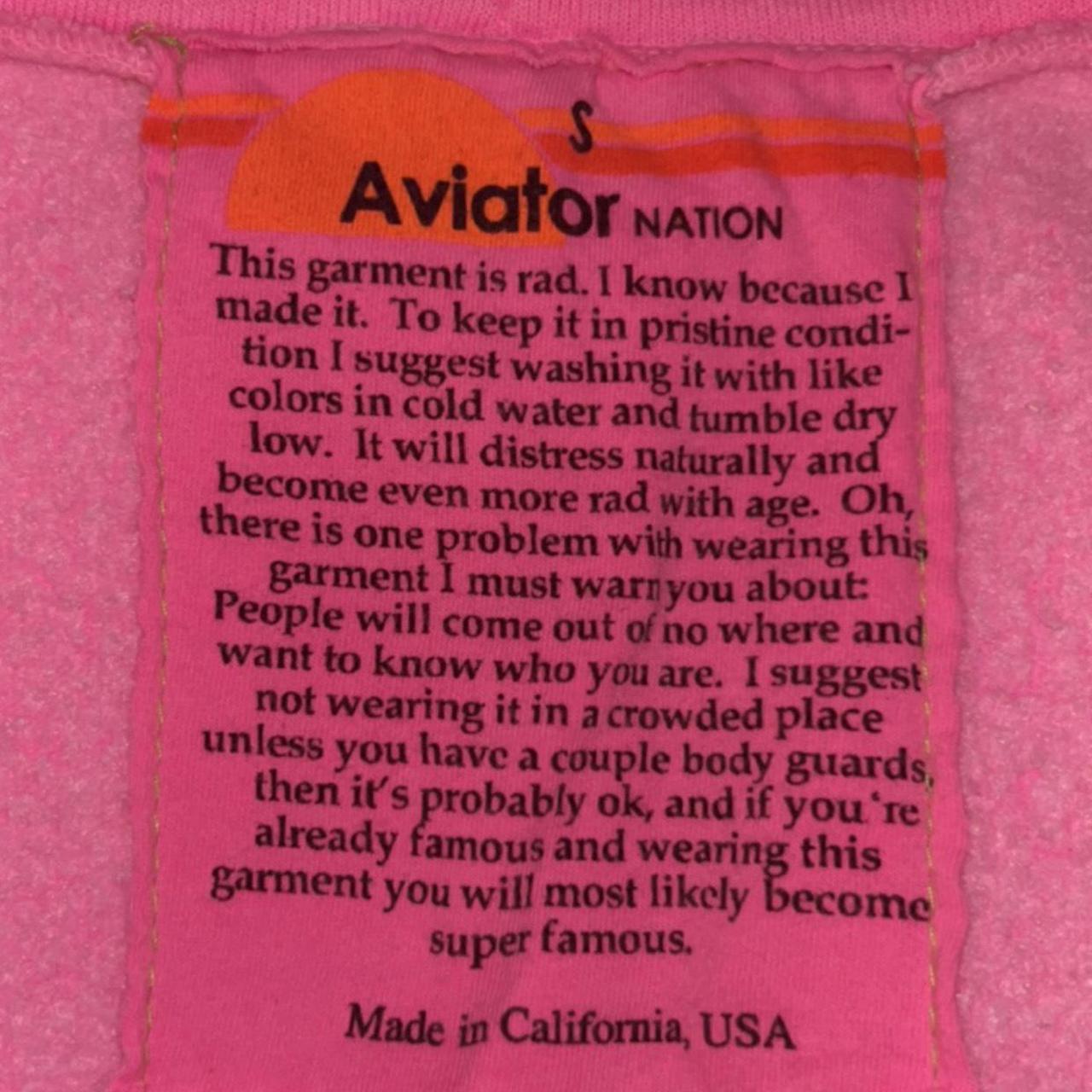 Aviator Nation pink neon stripe zip up size small... - Depop