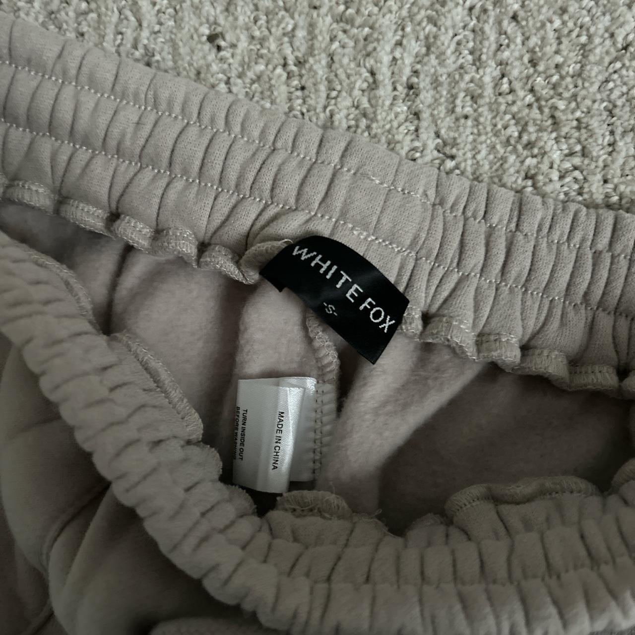 white fox tan sweats - Depop