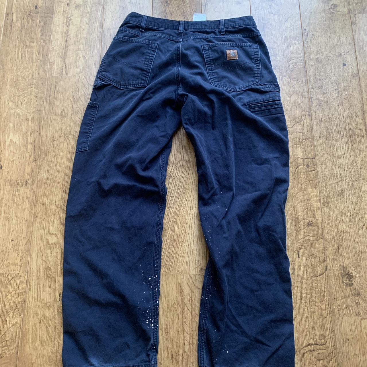 Carhartt dark navy blue paint splatter carpenter... - Depop