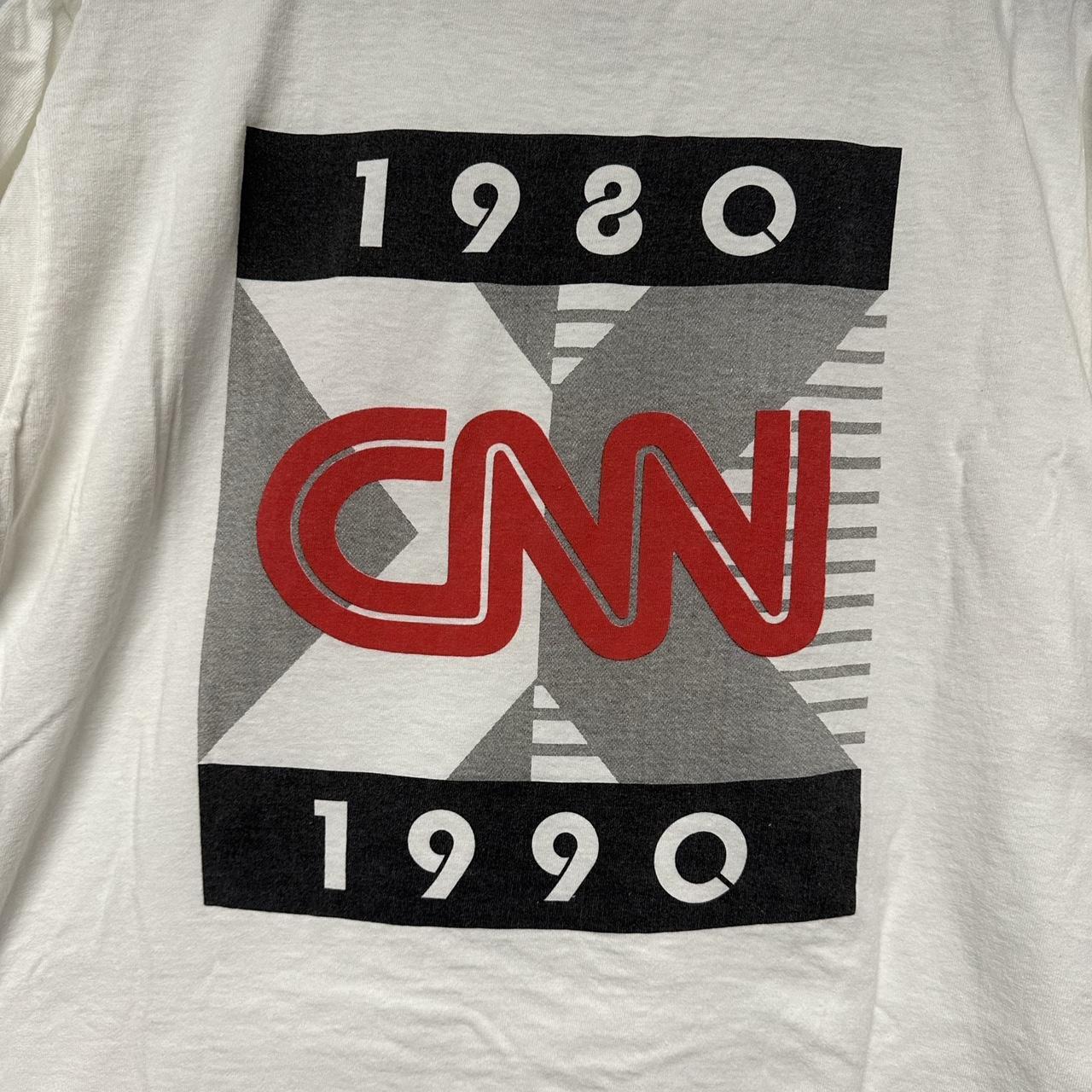 Vintage Single Stitch 1990 CNN Tee Shirt Size L... - Depop