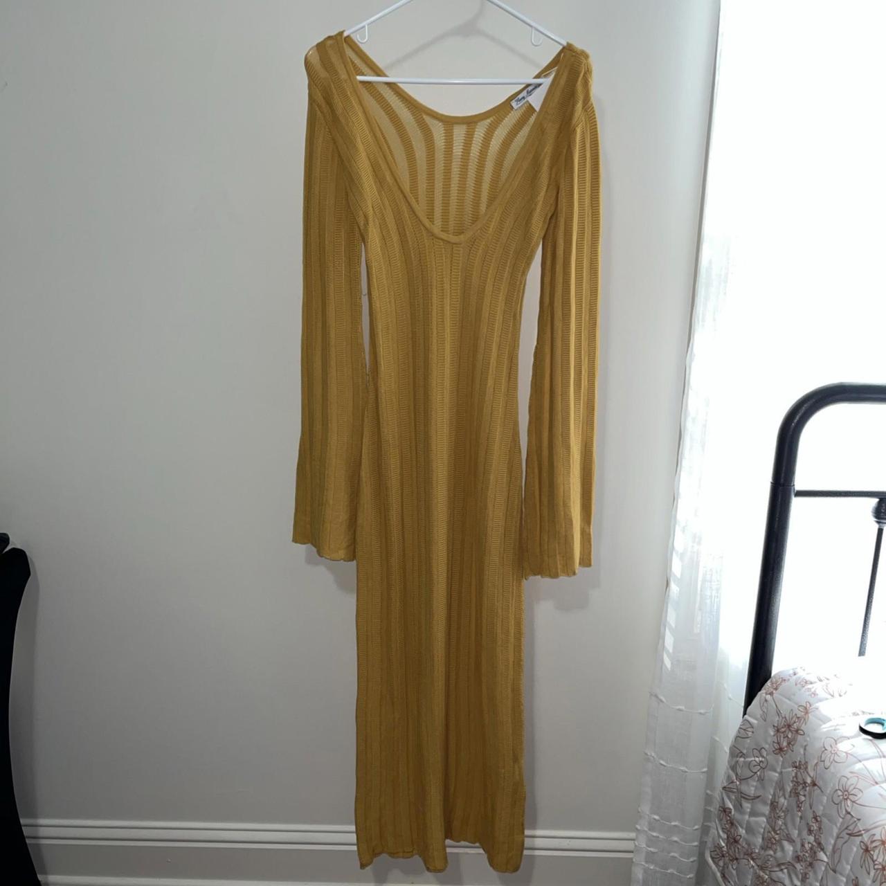 Heavy Manners Sweet Thing Knit Mustard Color Dress... | Depop