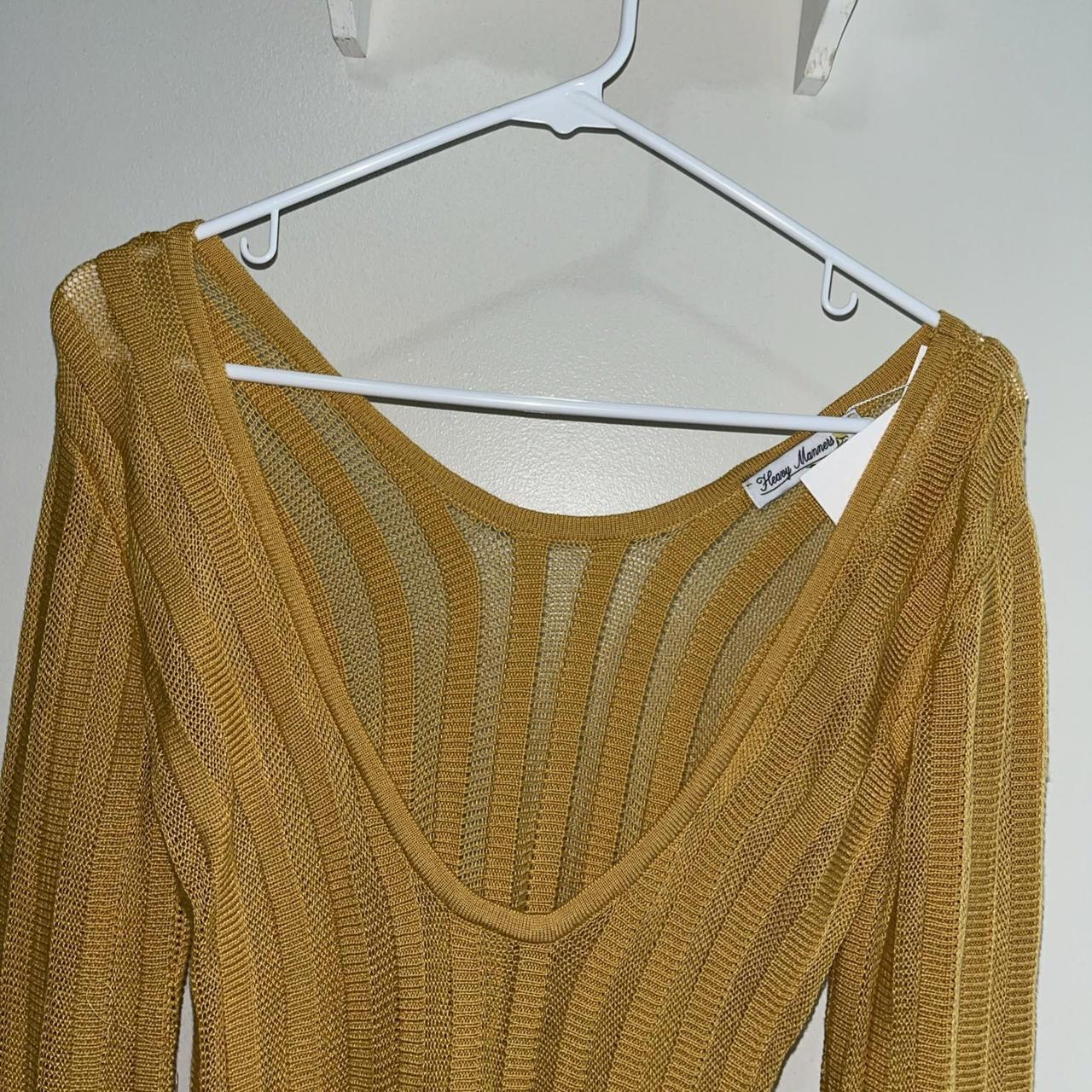 Heavy Manners Sweet Thing Knit Mustard Color Dress... | Depop