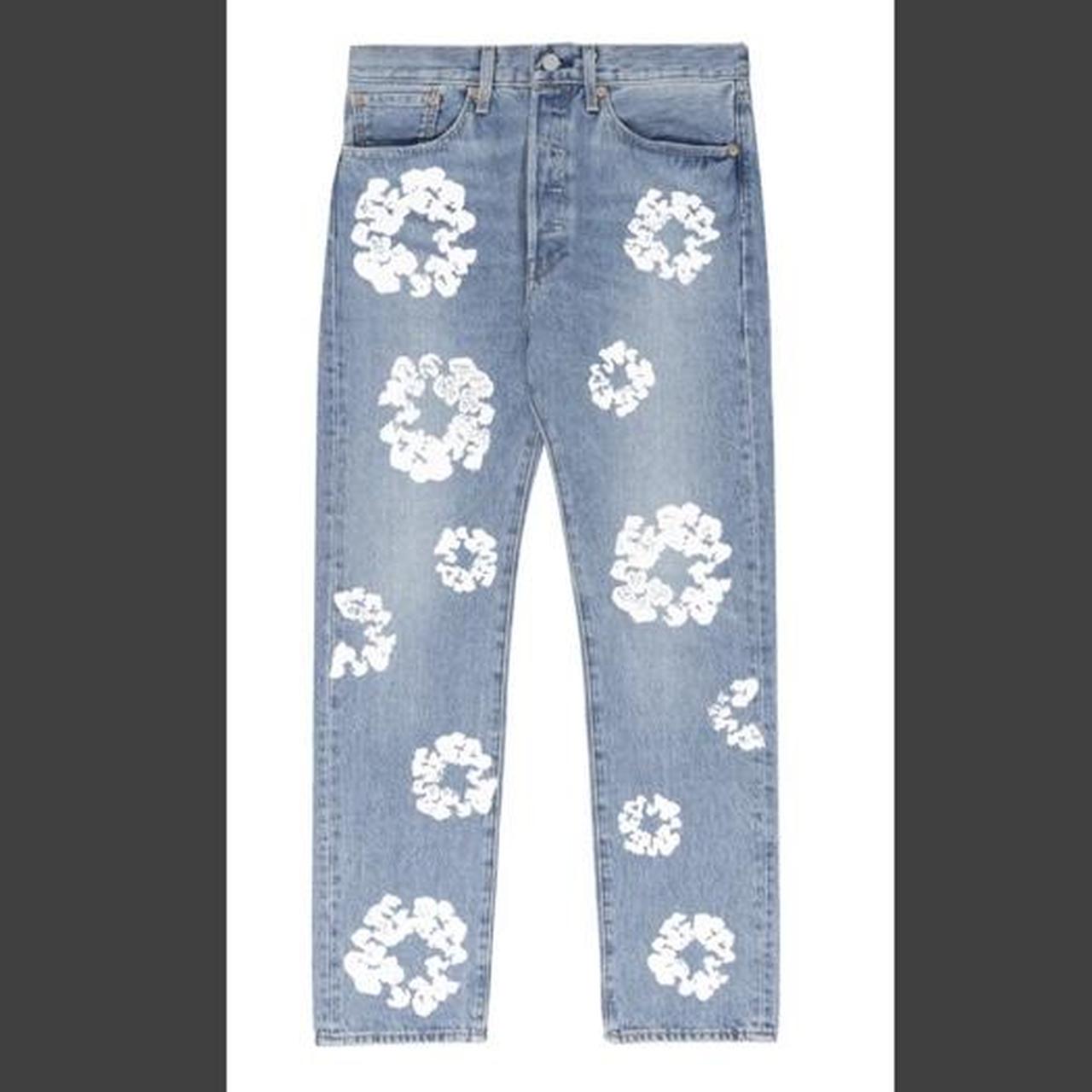 DENIM TEARS X LEVIS THE COTTON WREATH JEAN LIGHT... - Depop