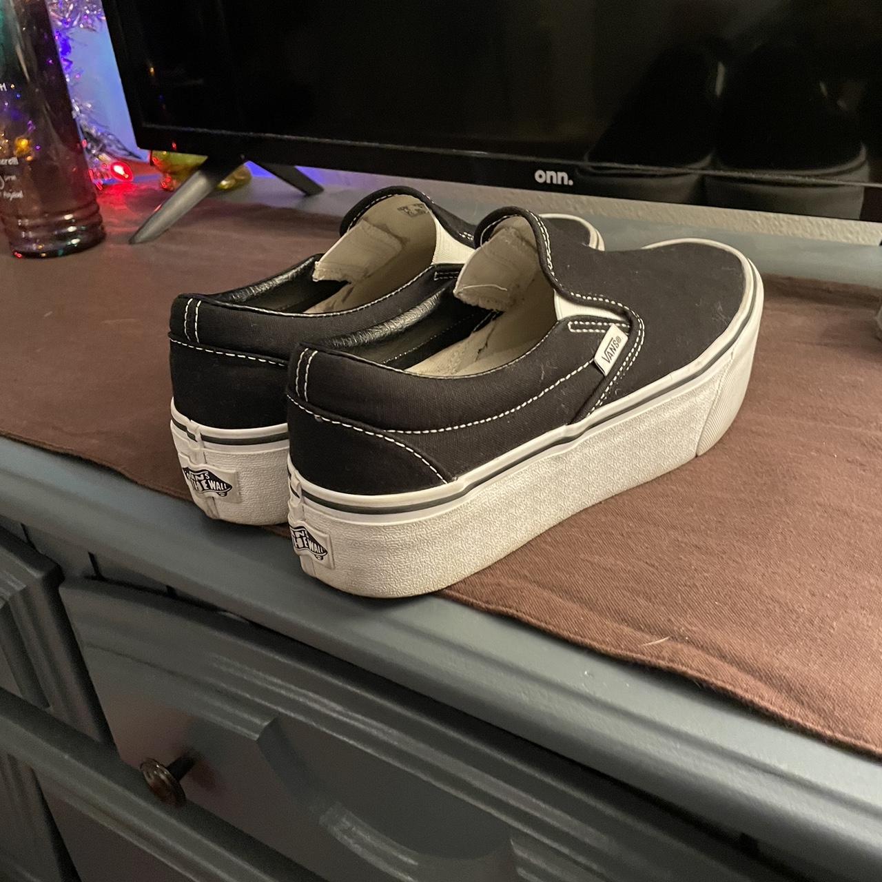 Black Platform Vans In great condition!! Size:... - Depop