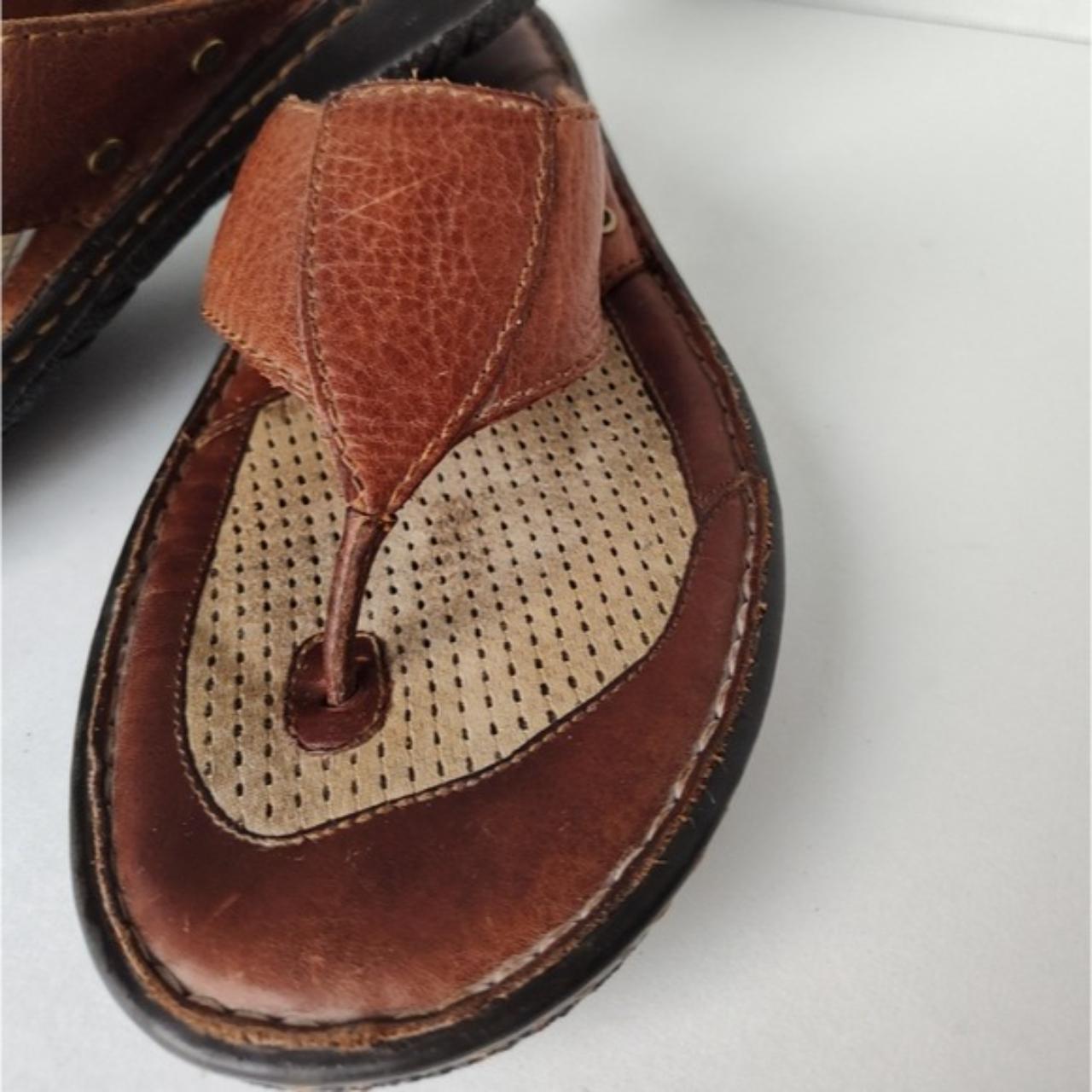 BORN leather flip flops sandals mens 11 BORN... - Depop