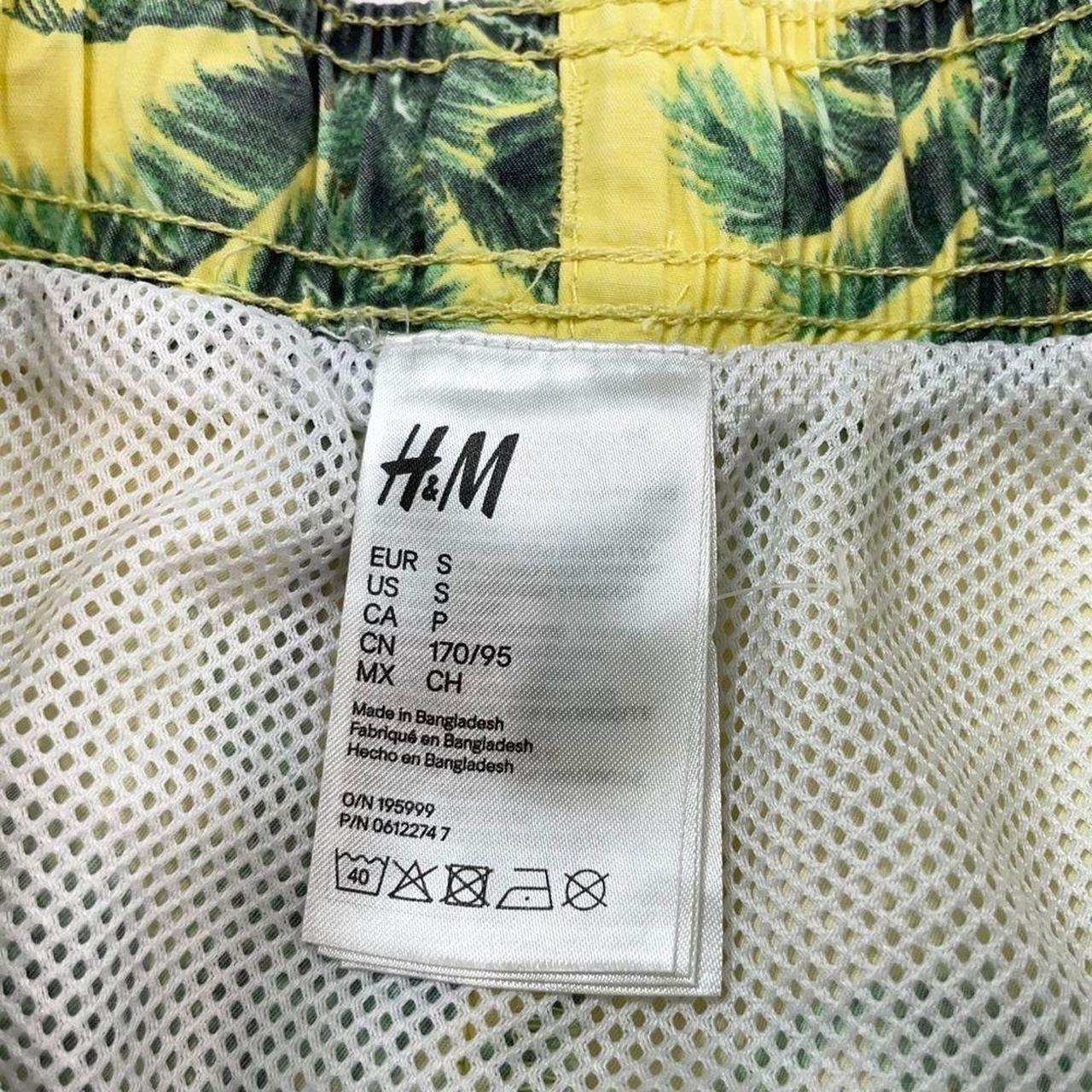 H&M 3" Hawaiian Palm Tree Swim Trunks,... - Depop