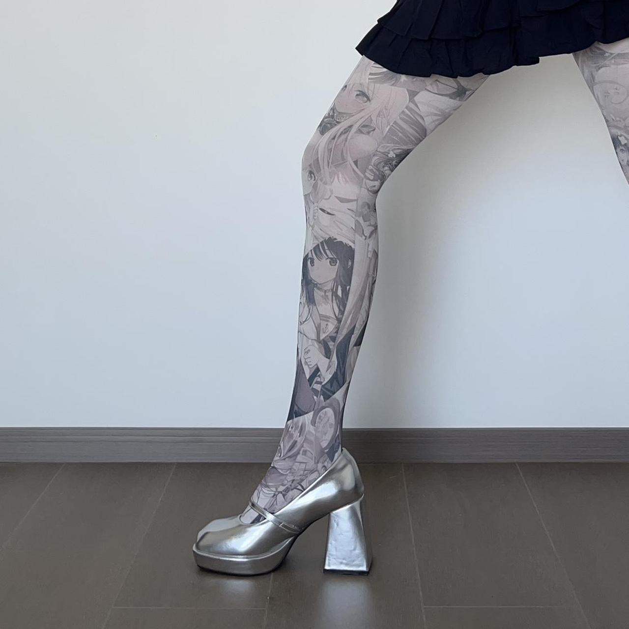 Cartoon Pattern Tights One size, premium quality... - Depop