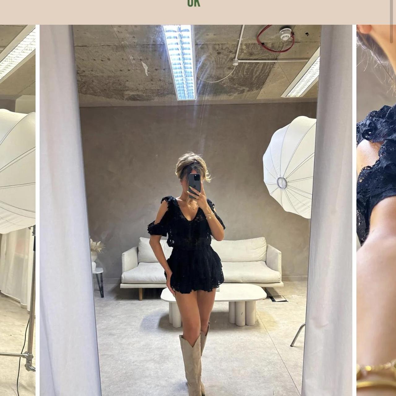 Stylehub lace co-ord black skirt and top (Lace top... - Depop