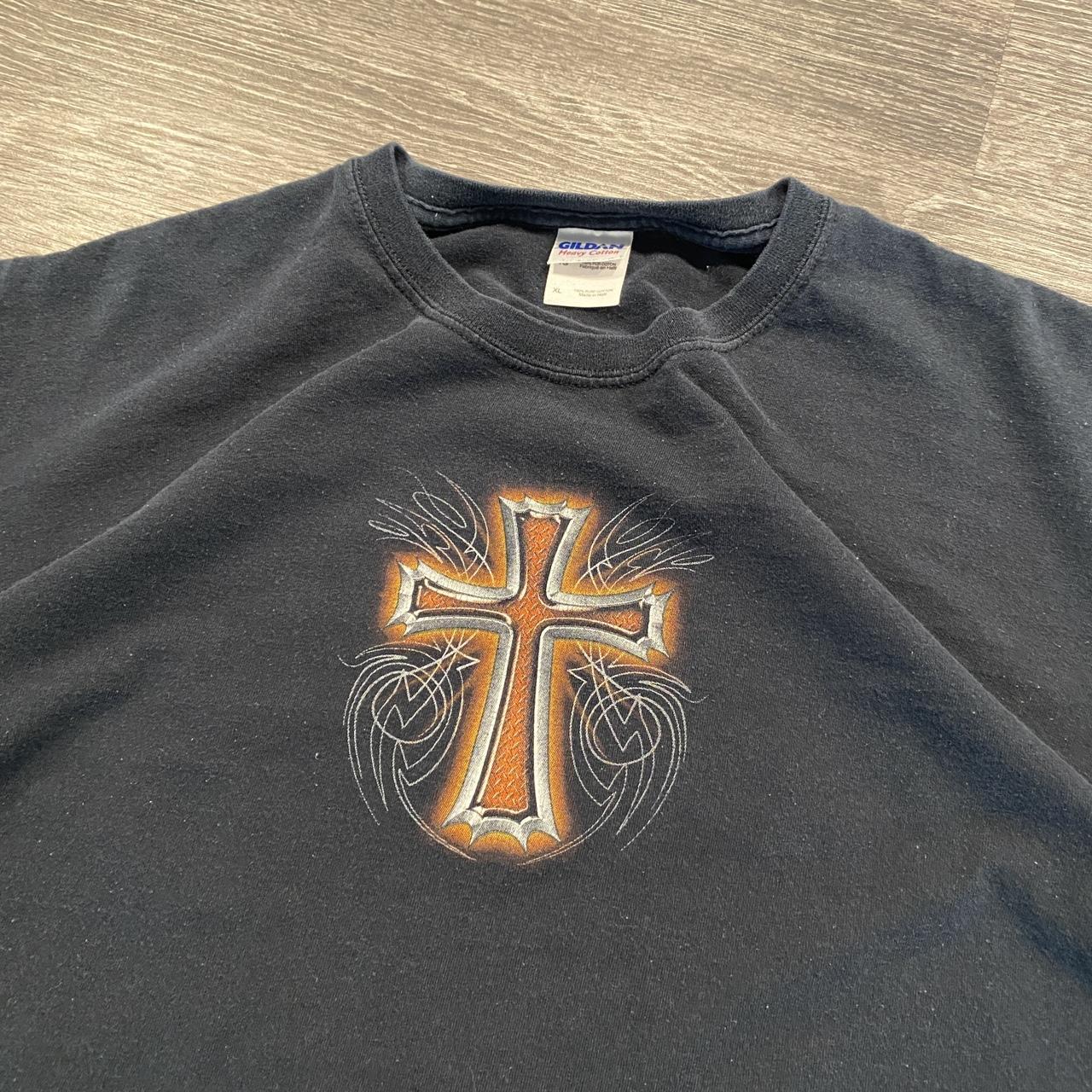 Vintage y2k Jesus Tee double sided graphic Tee... - Depop