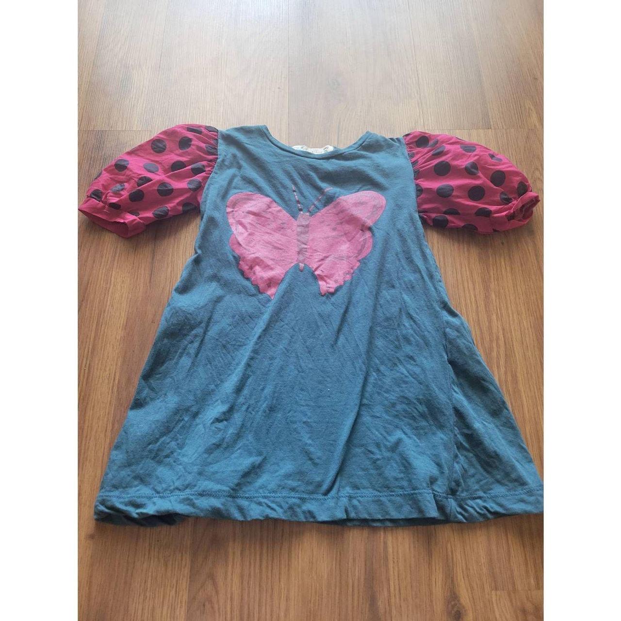 Fabula girls dress. Butterfly on front, with polka... - Depop