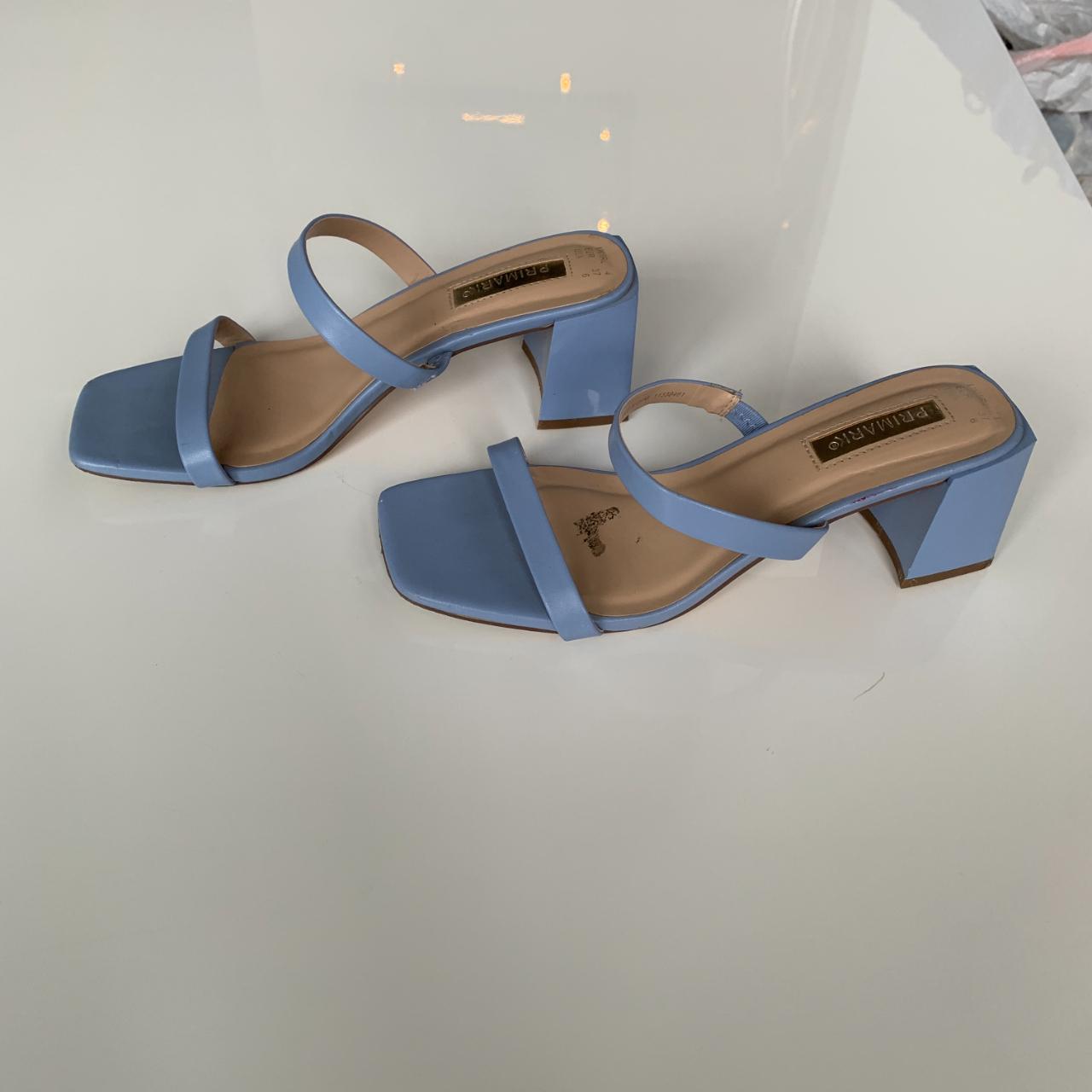 PRIMARK SANDAL US 6 2.5" HEEL CORNFLOWER/AZUR BLUE - Depop