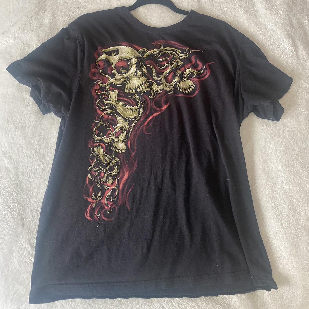 Black Skull tee - Depop