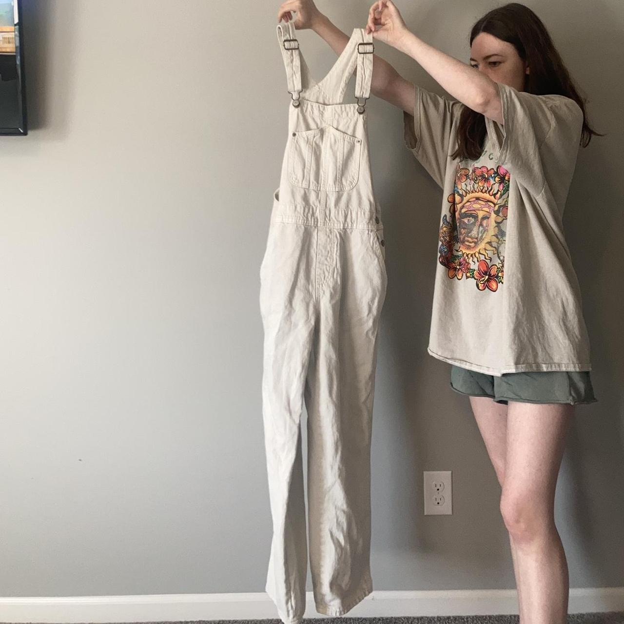Old Navy Women's Cream Dungarees-overalls | Depop