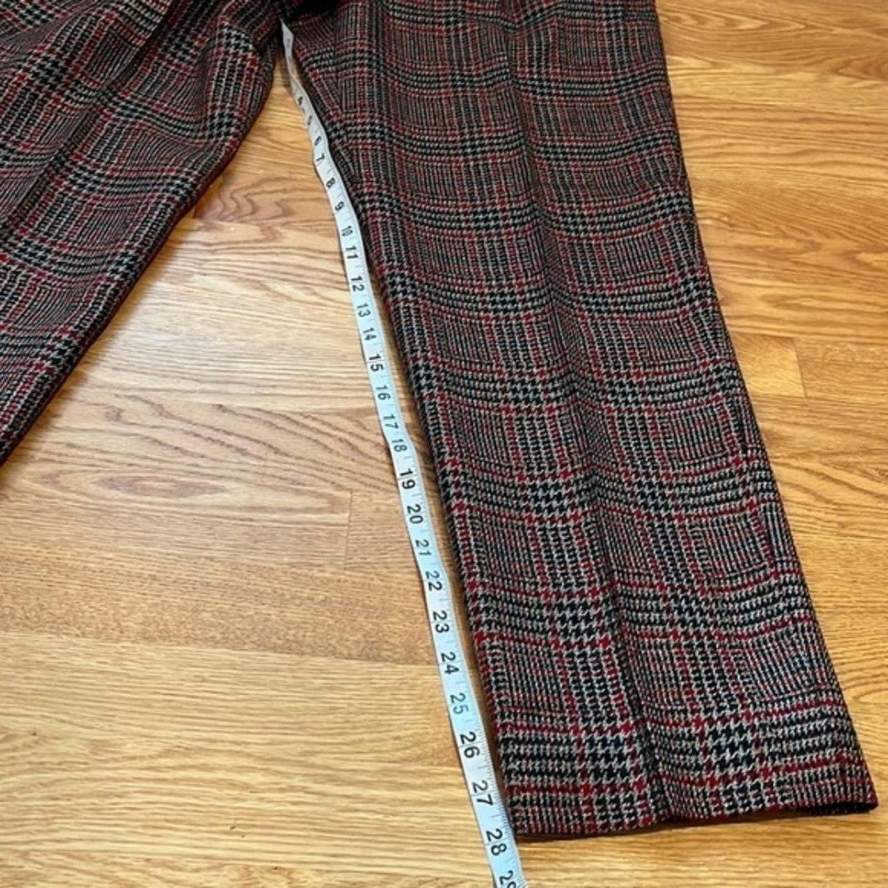 Vintage Pendleton wool plaid pants. Pleated front,... - Depop