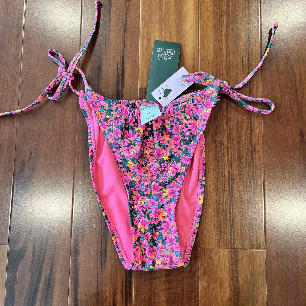 New NWT Wild Fable Bikini Bottom Swim Floral Pattern... - Depop