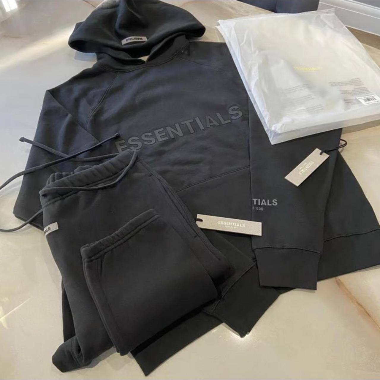 Essentials tracksuit black small - Depop