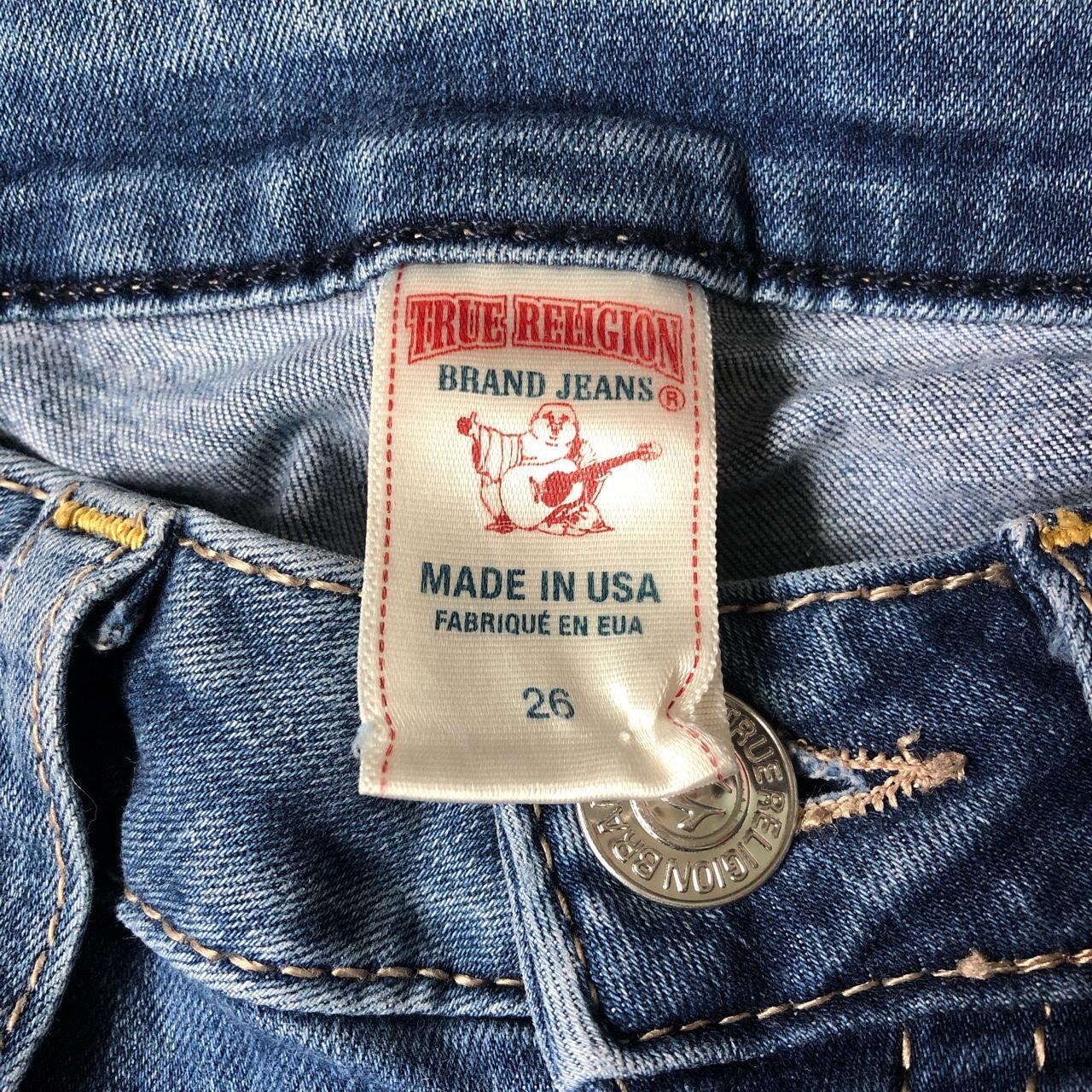 True Religion Low Rise Boot Cut Blue Jeans Size... | Depop