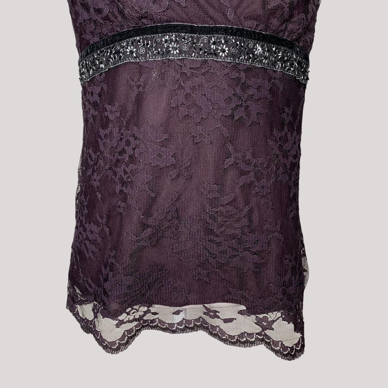 Vintage Y2K Purple Lace Tank Top Good preowned... | Depop