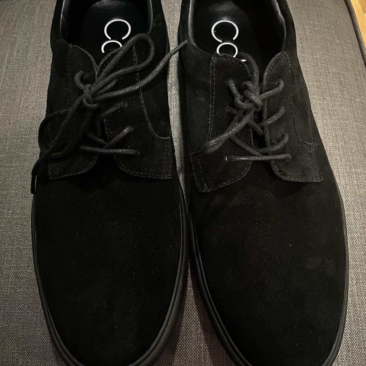 Calvin Klein Men’s Black suede leather lace up... - Depop