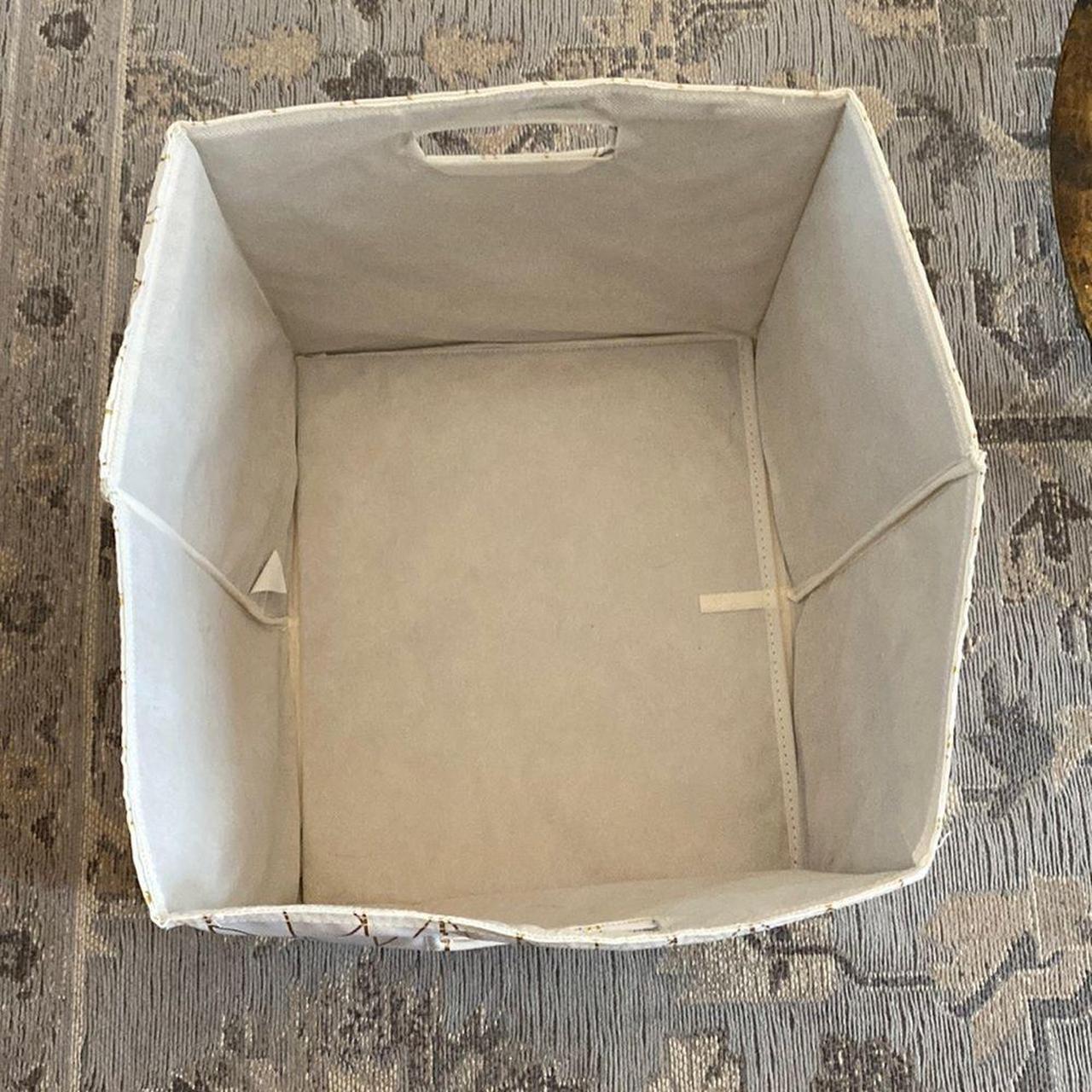 Storage Bin Handles In front Gold and White design... - Depop