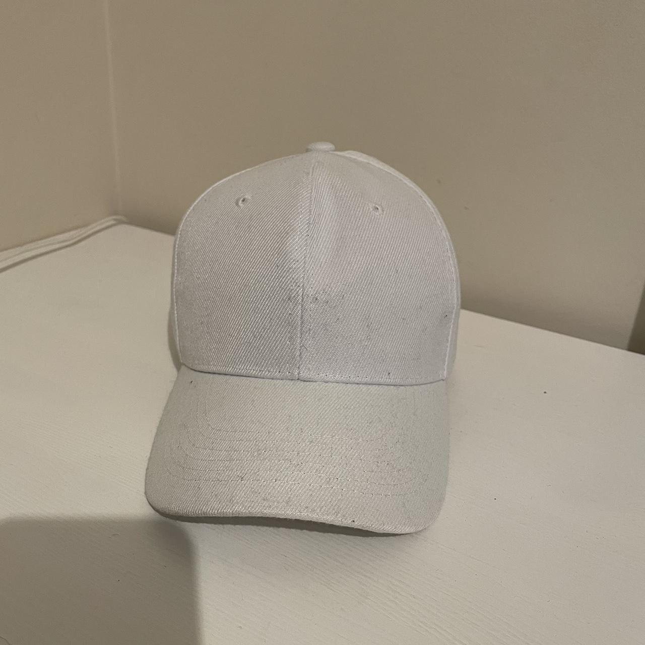 Vintage Plain White Baseball Cap - Depop