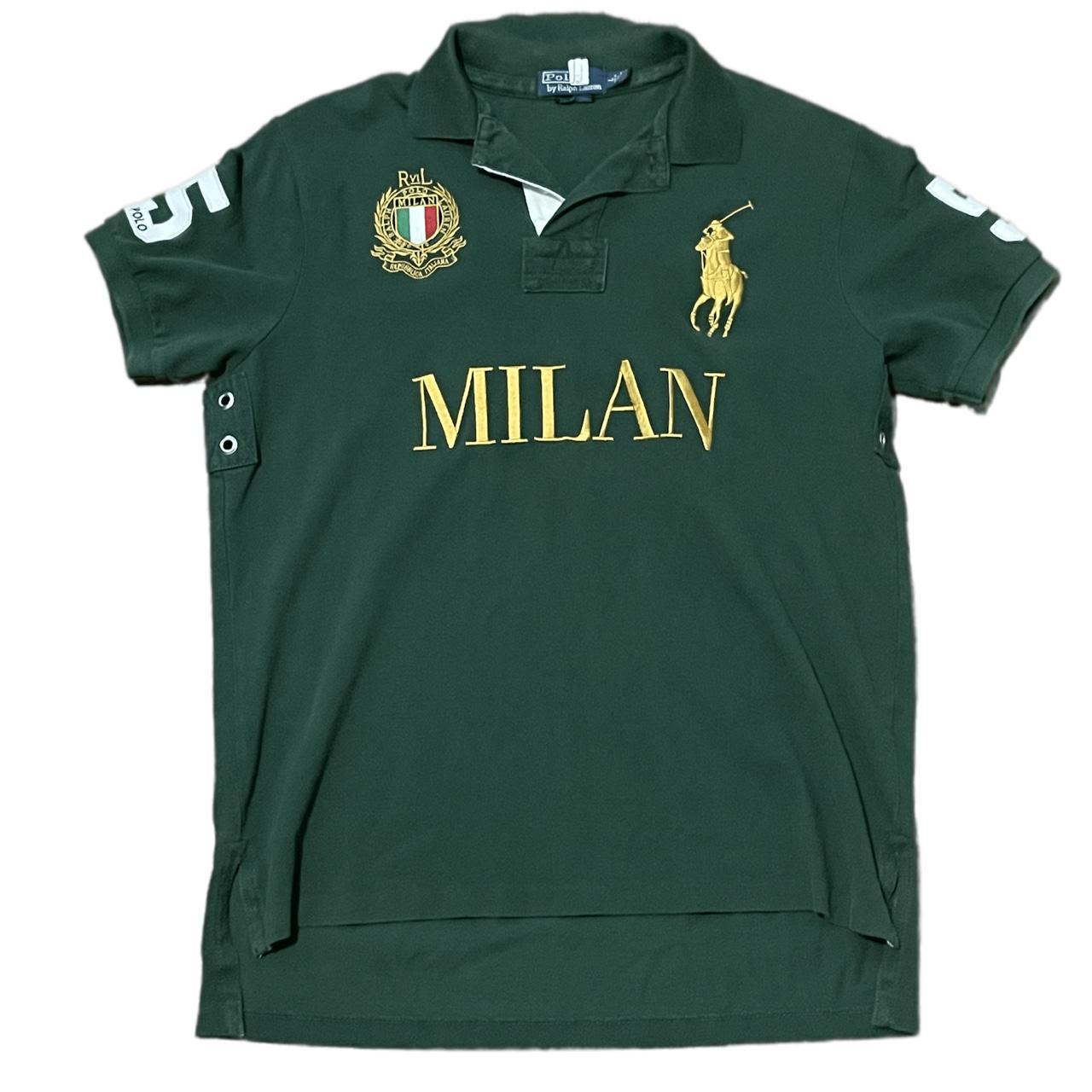 Polo Milan Italy Number 5 Shirt Size Large Staining... - Depop