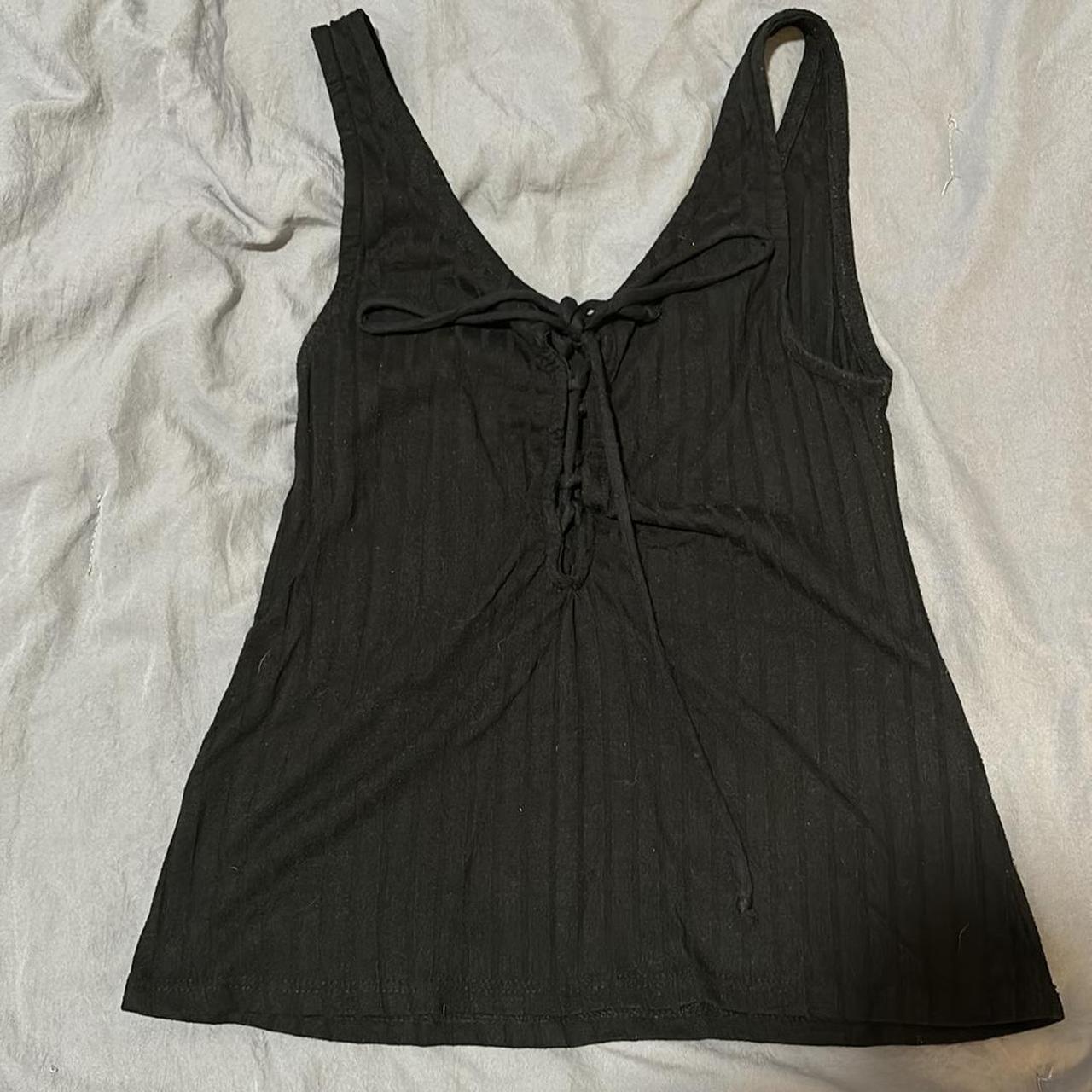 Ribbed black Urban Outitters Tank ties in front! - Depop
