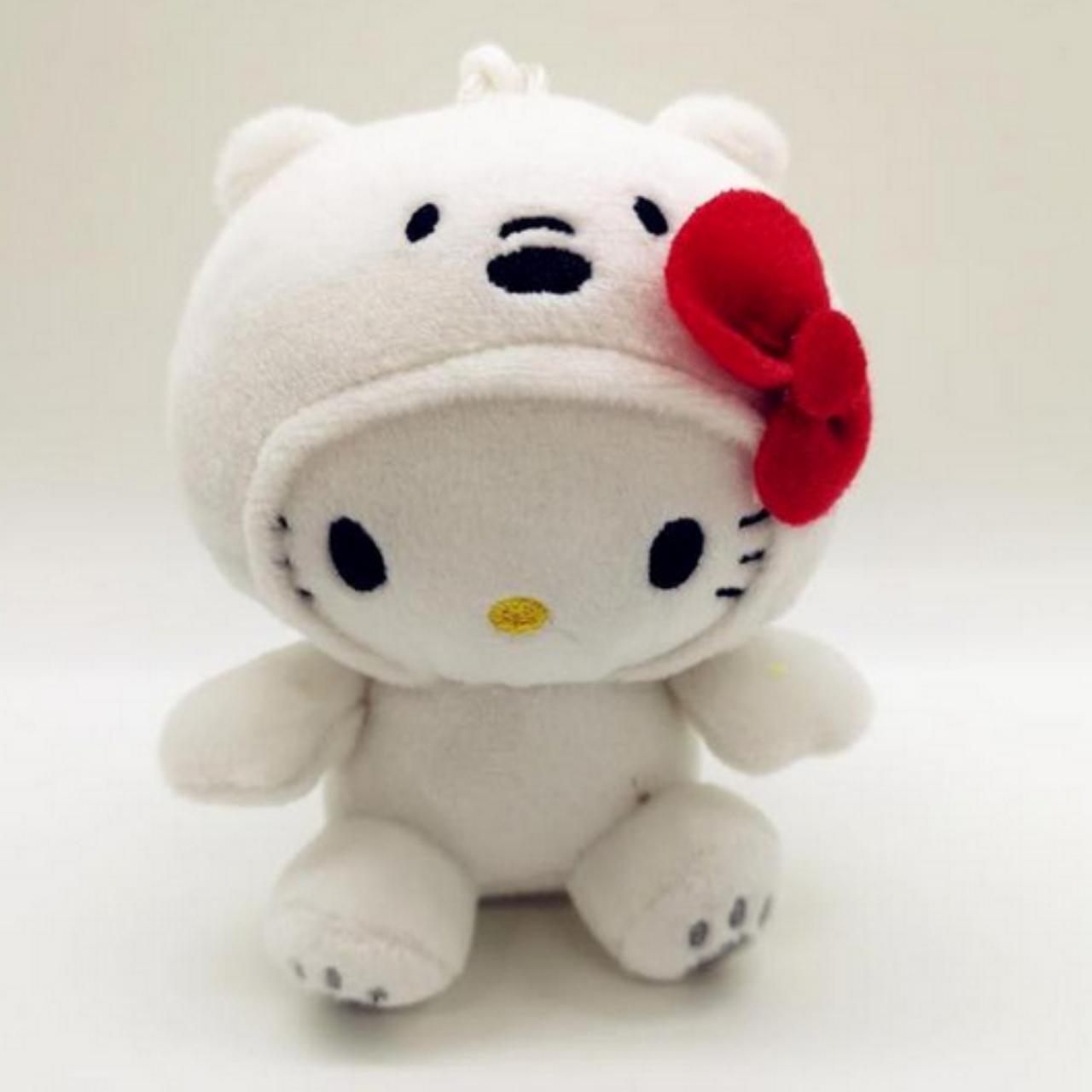 𐐪♡𐑂°‧₊ hello kitty plush bear toy keychain... - Depop