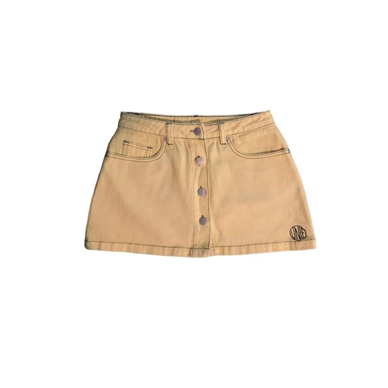 UNIF skirt Yellow with black details Size S *True... - Depop