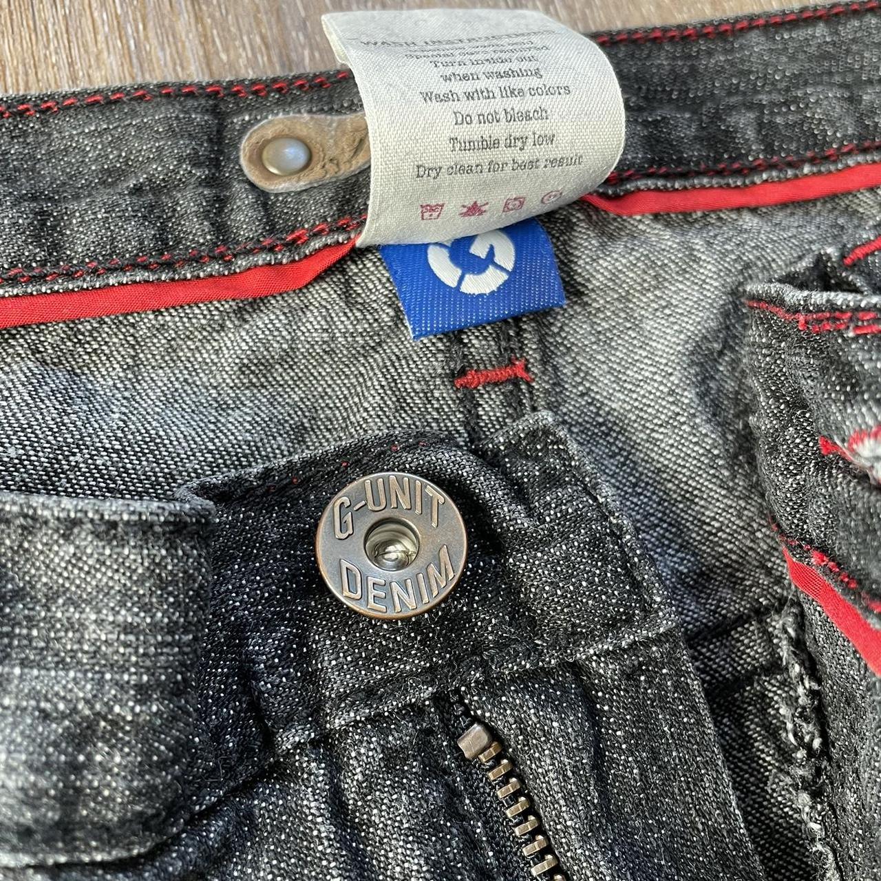 Y2K 50 cent G-unit black jeans Size 36x34 Inseam 32... - Depop