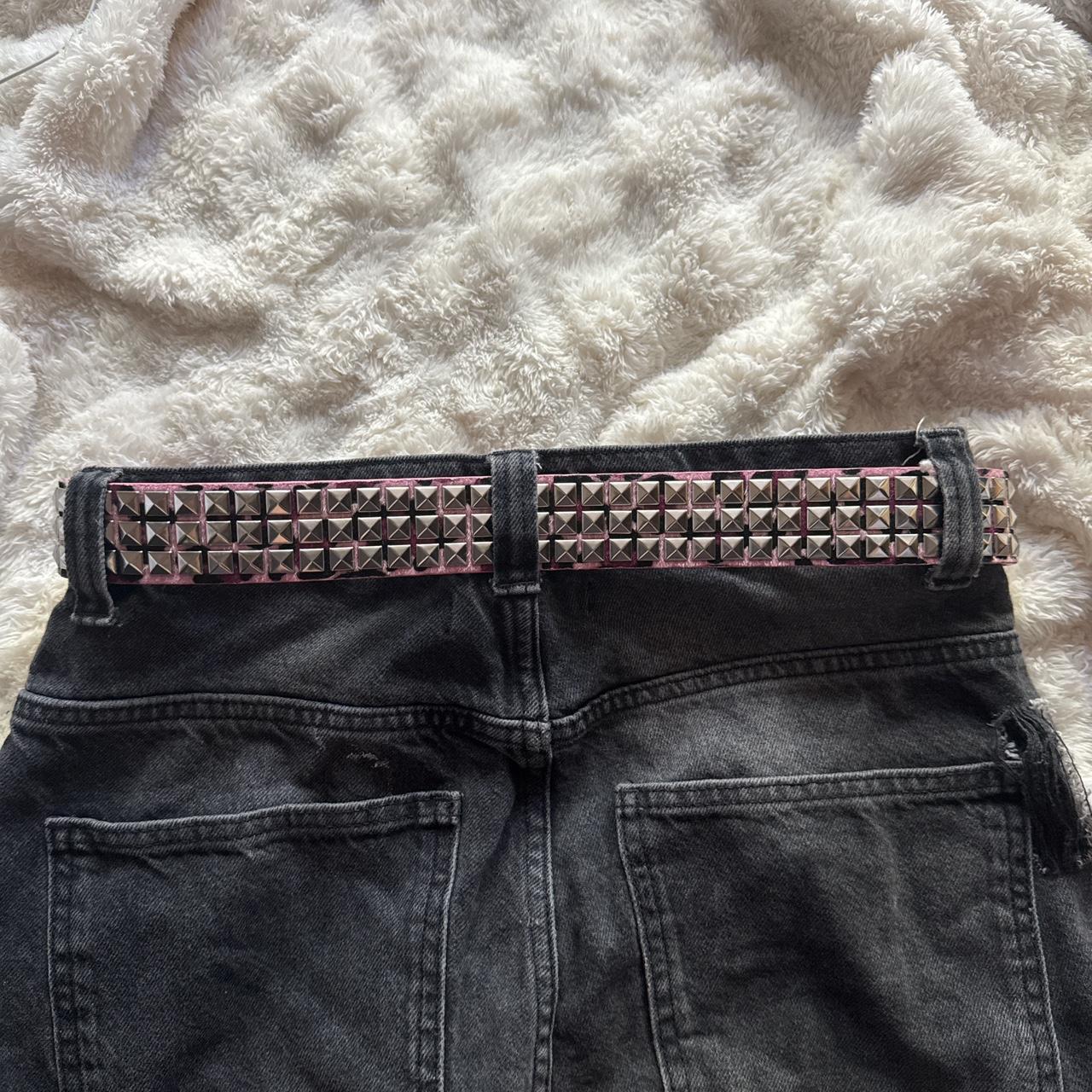 Cyber y2k 2000s grunge glamour style pink and black... | Depop
