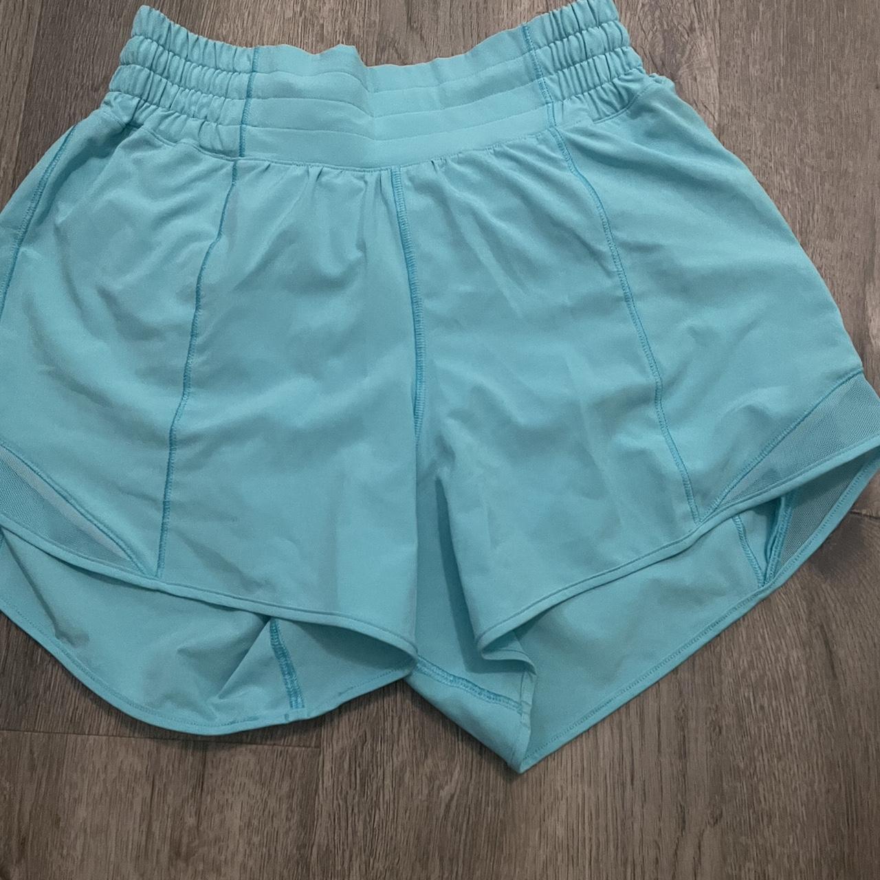 Super cute electric turquoise Lululemon shorts Size... - Depop