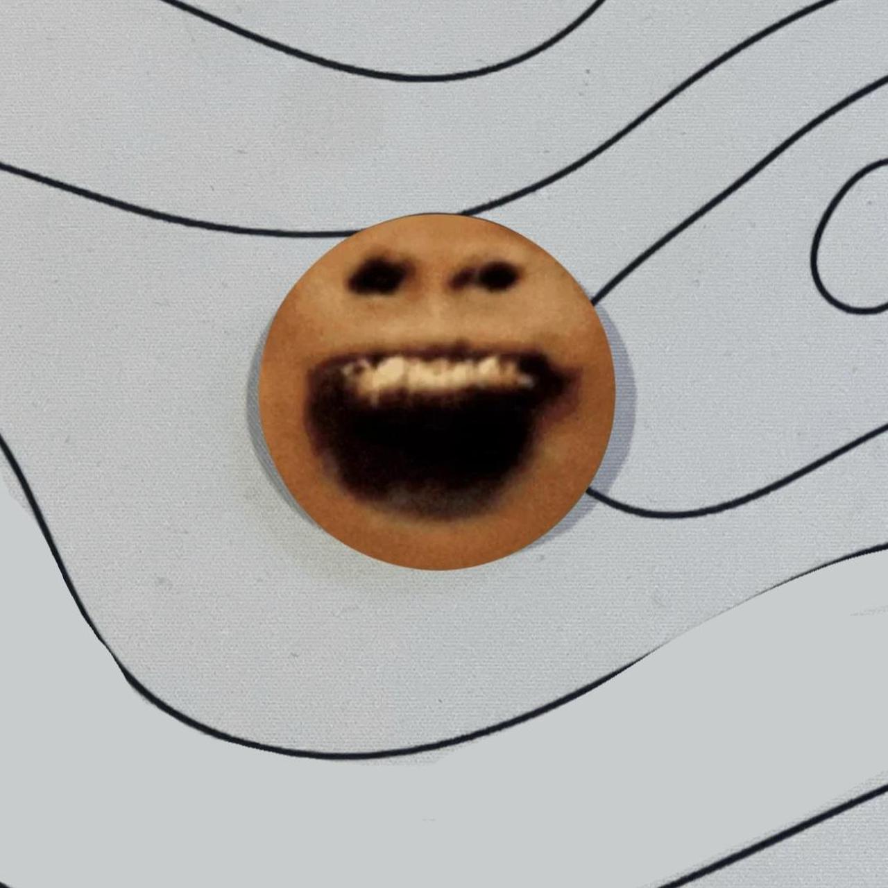 Annoying orange meme PIN “Hey apple! What?”... - Depop