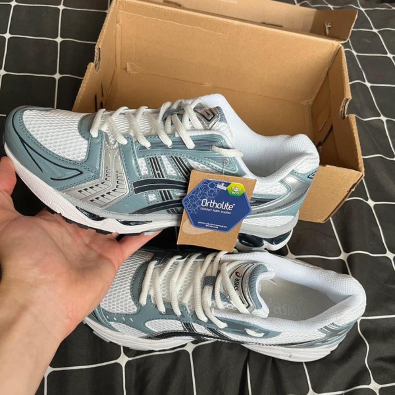 ASICS Gel Kayano 10 trainers in white and blue #running | Depop