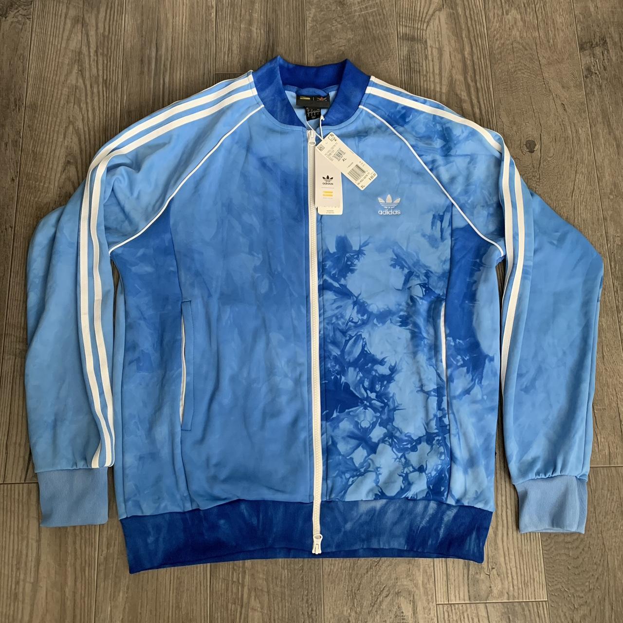 Adidas retro blue track zip up jacket Men’s... | Depop