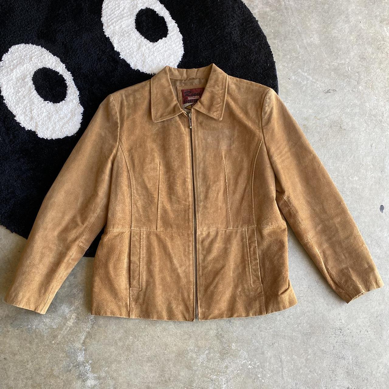 Reed leather jacket Brown suede XL - Depop