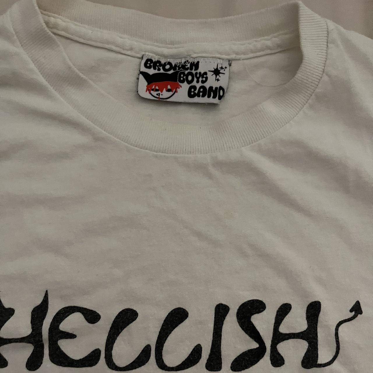 White hellish tee - Depop