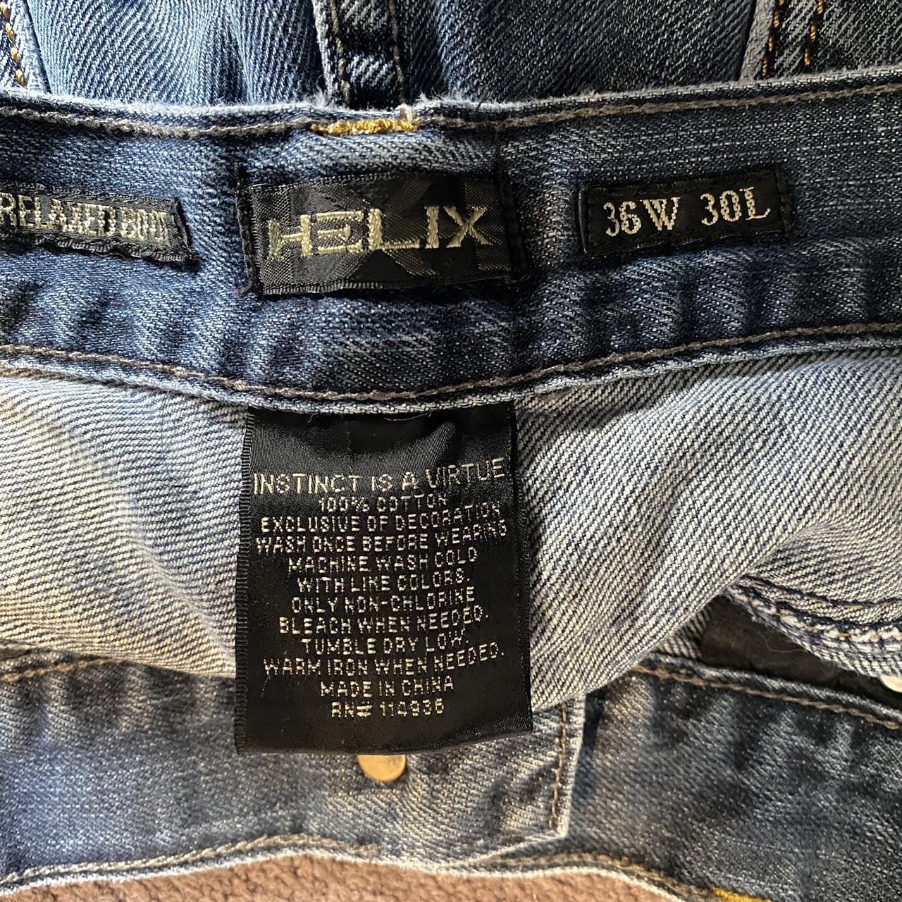 light blue relaxed boot helix jeans cool back... - Depop