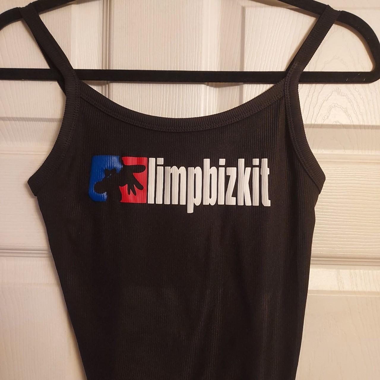 Limp Bizkit hand cropped tank top ribbed limp bizkit... | Depop