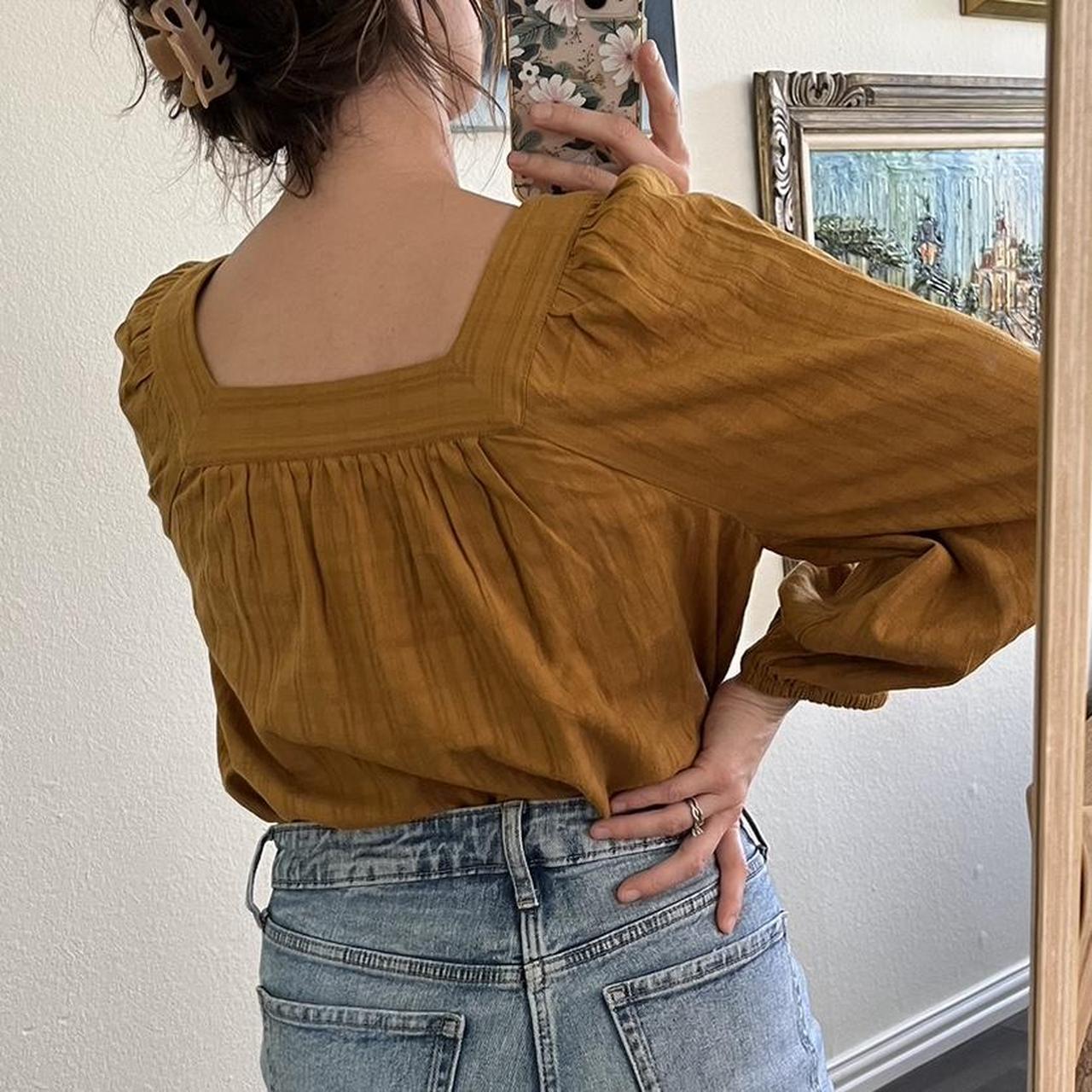 FREE SHIPPING - square neck tan/yellow ochre... - Depop