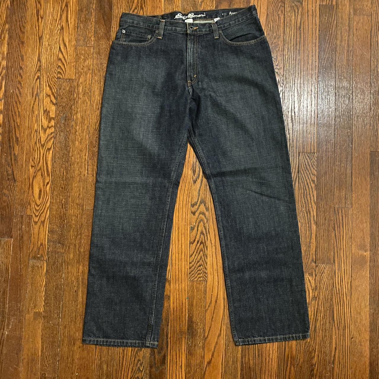 baggy eddie bauer jeans. have a really cool fade on... - Depop