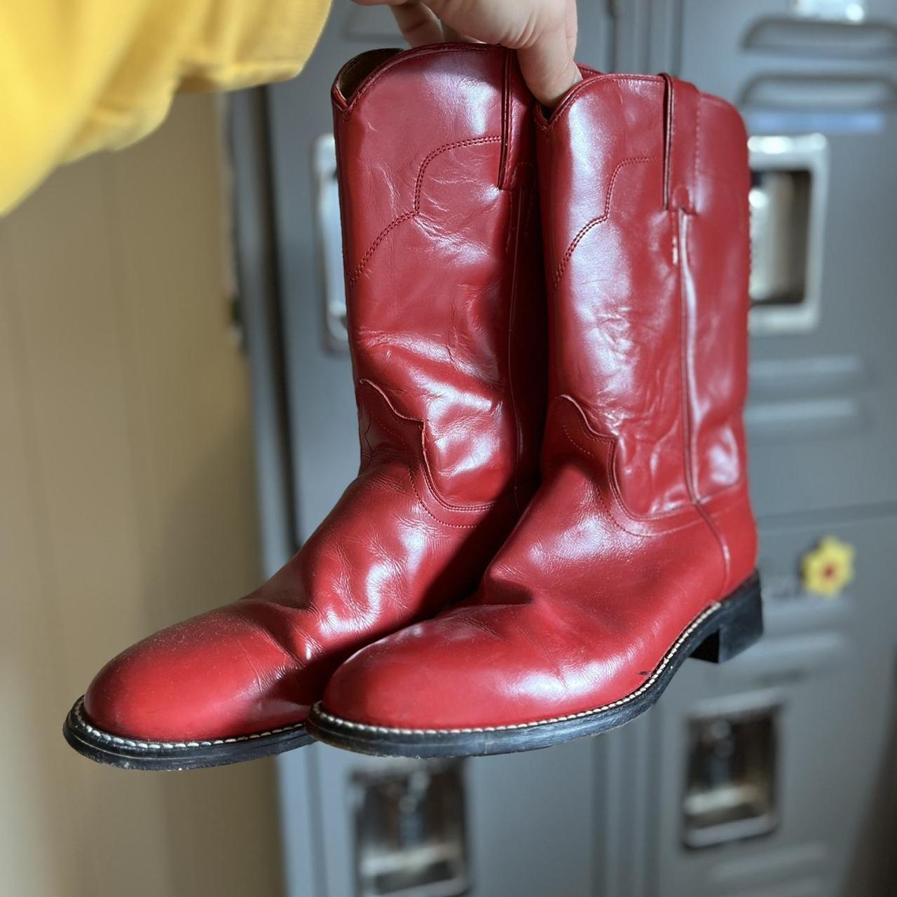 Tony Lama vintage red boots - Made in Mexico. Size... - Depop