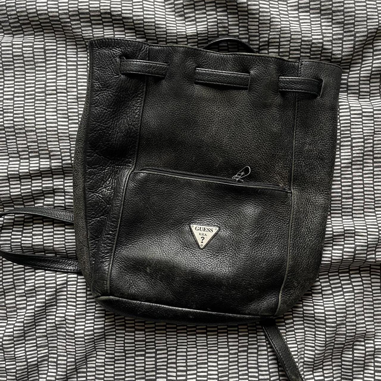 Guess mini leather backpack Decent condition - Depop